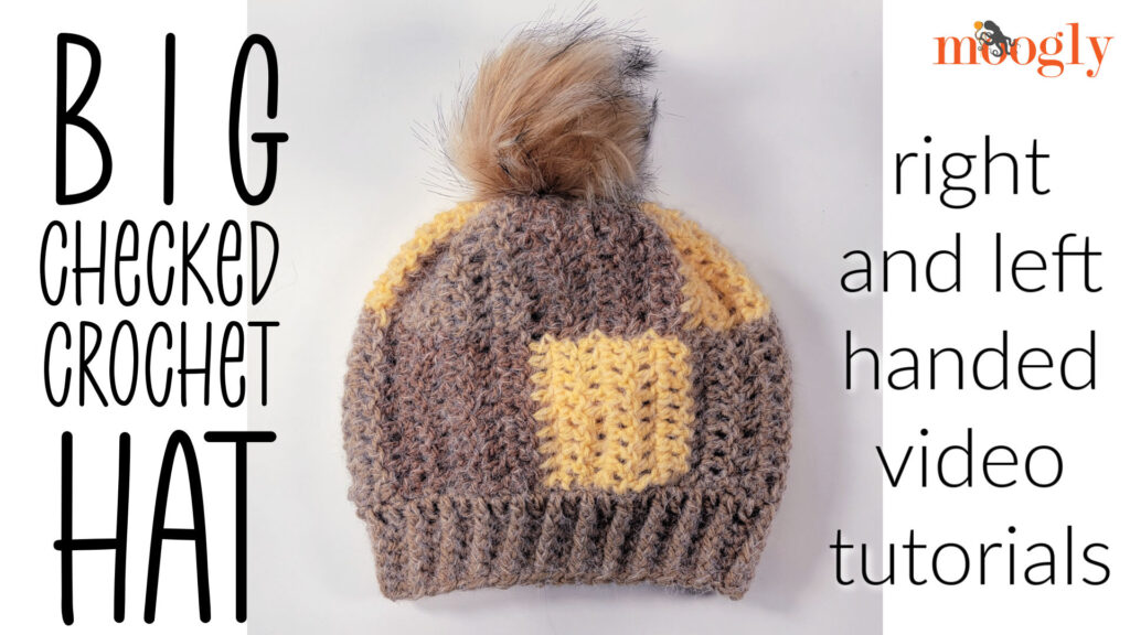Big Checked Crochet Hat Tutorial